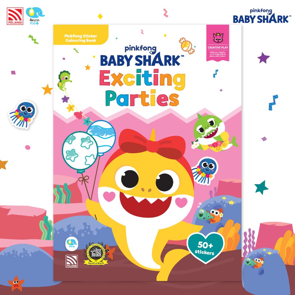 Kid Plus Pinkfong Baby Shark Sticker Colouring Book สมุดระบายสีสติกเกอร ...