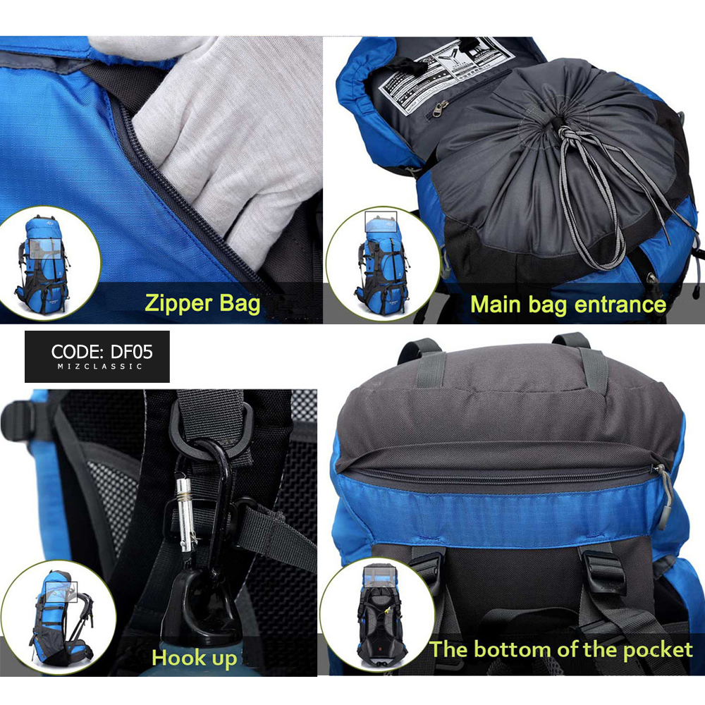 DF05 ขนาด 5510 L (เสริมโครง) รับน้ำหนัก ทนทาน คุณภาพเกรดพรีเมี่ยม เดินทางไกล เป้สะพายหลังขนาด ...