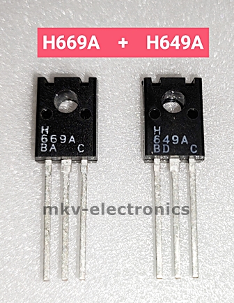 H669A + H649A ใช้แทนกันได้กับเบอร์ D669 + B649 TRANSISTOR NPN PNP 180V ...
