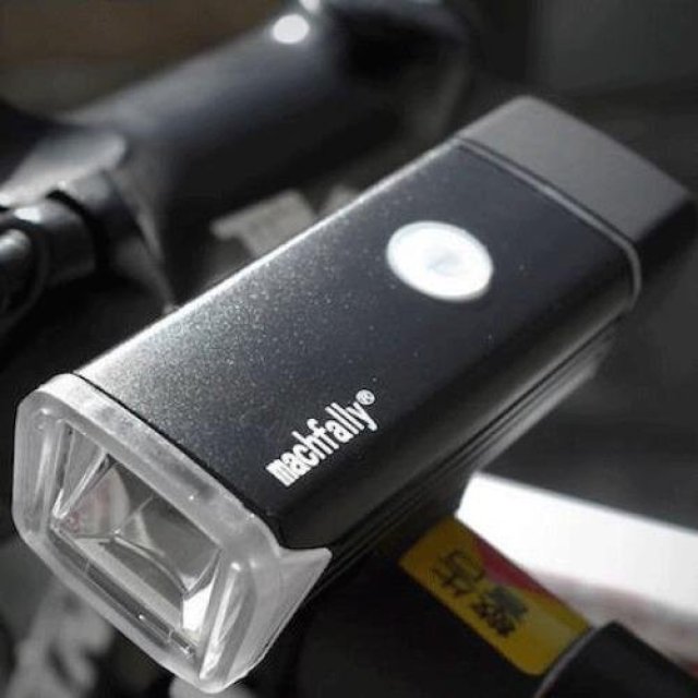 เช็คราคา ไฟหน้าจักรยาน Machfally USB Aluminium Light 180 Lumens+ (สีดำ)