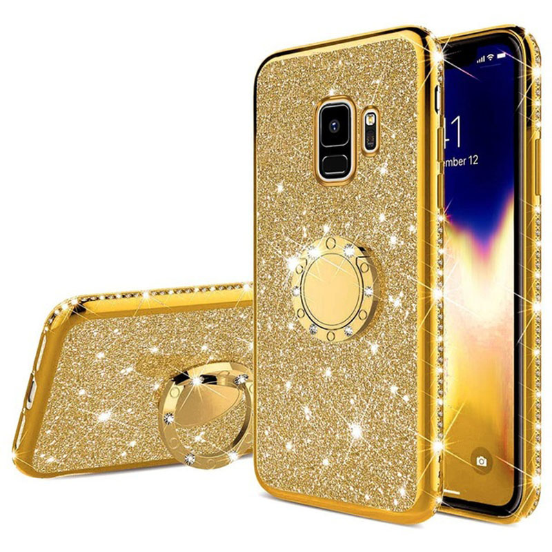 Luxury Bling Ring Soft Cover Case For Samsung Galaxy S8 S9 S10 Plus S10e A10 A20 A20E A30 A40 ...