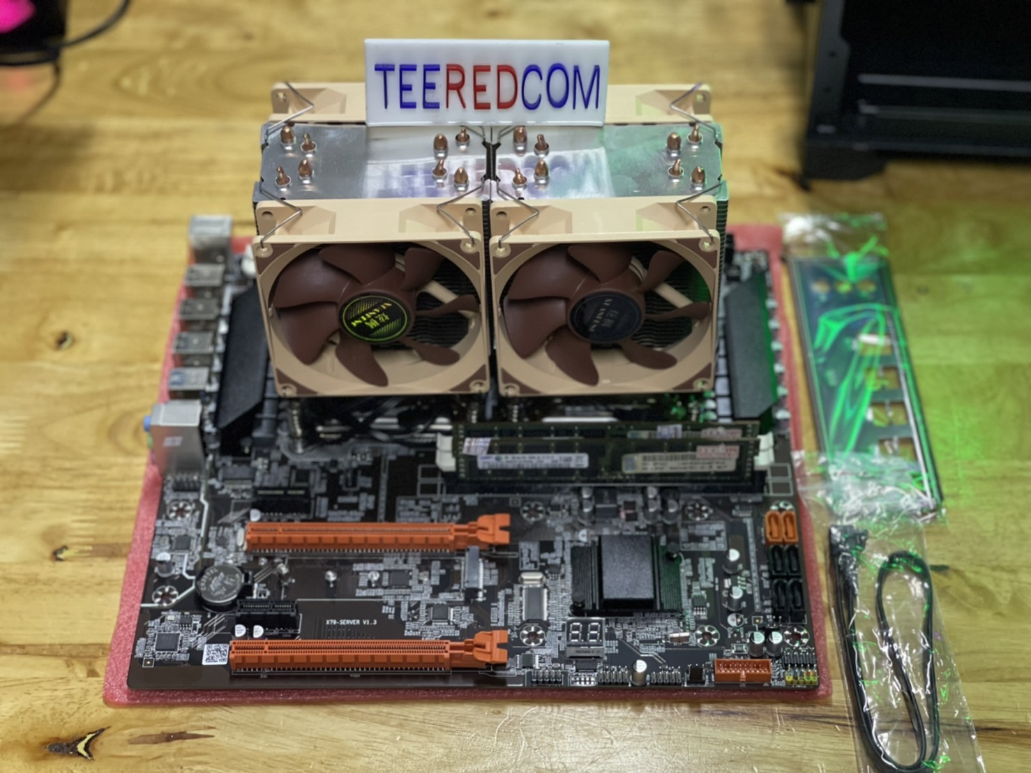 SET 2CPU DUAL CPU MBเมนบอร์ด X79Dual พร้อม CPU Intel Xeon E5-2690V2 X2 20C40T Ram ECC16-128G M.2 ...