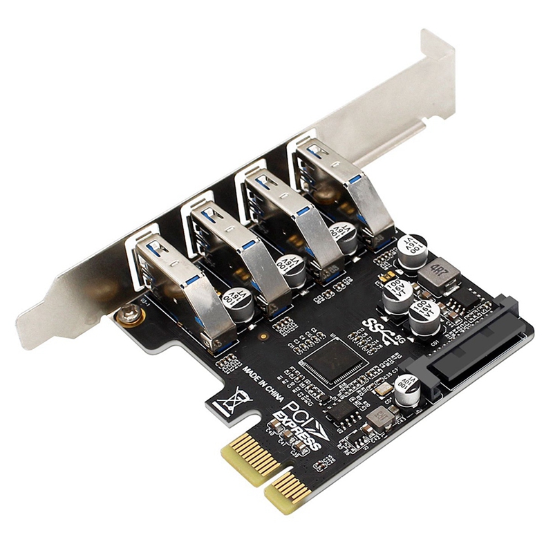 【Ready Stock&COD】PCIe to USB3.0 Expansion Card 4-Port 2U/4U Chassis Dual Power Supply 5Gbps Rate ...
