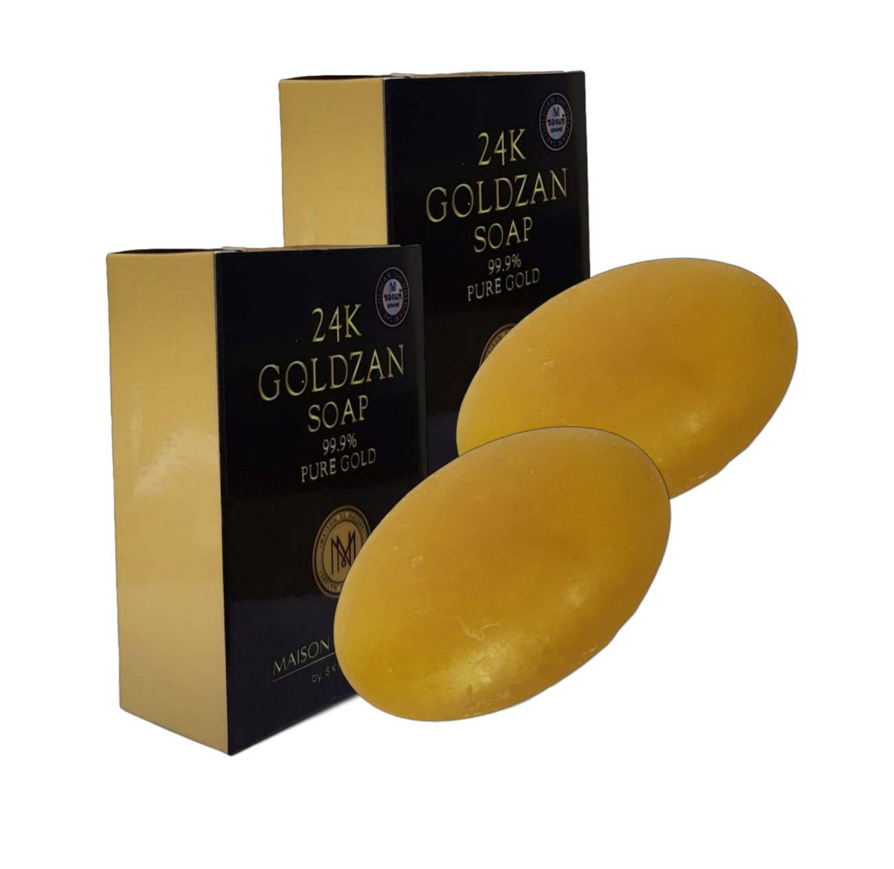 สบู่ 24k goldzan soap 99.9% pure gold สบู่ฟอกตัว ขนาด 80g.( 2 ก้อน ...