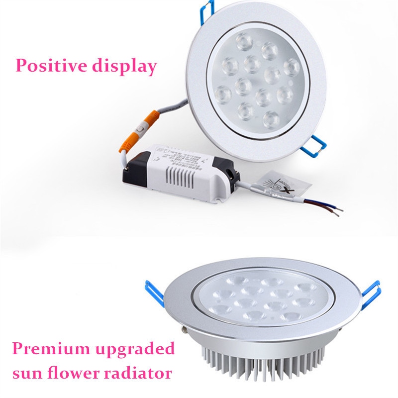 Dimmable Recessed Anti Glare Silver LED Downlights 3W 6W 10W 14W 18W 24W 5730 Chip Ceiling Spot ...