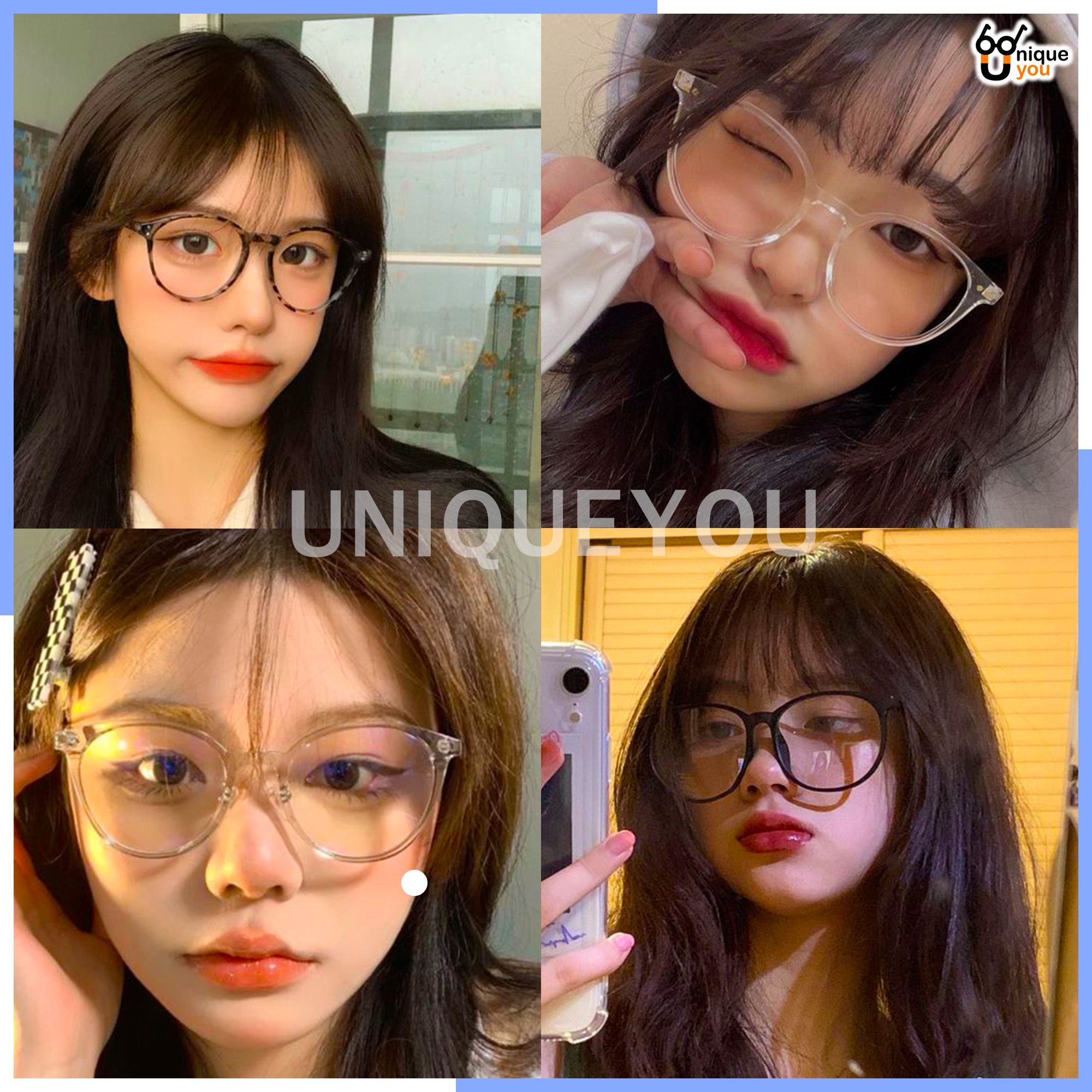 UniqueYou แว่นสายตาสั้นและสายตายาว เลนส์กรองแสง Blue Filter เลนส์ชัด น้ำหนักเบา ใส่สะบายป้องกัน ...
