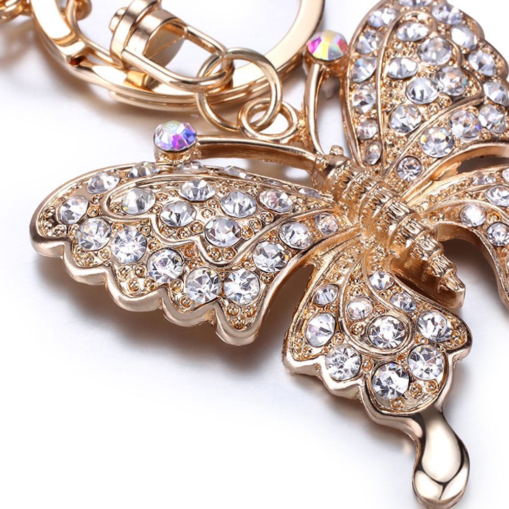 AHOUR Quality Butterfly Key Chain Gift Key Chains Rhinestone Key Ring ...