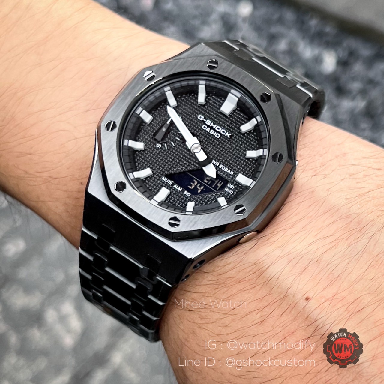 G-Shock Casioak AP Gun Metal Steel with Black pattern Dial - Mhee Watch ...