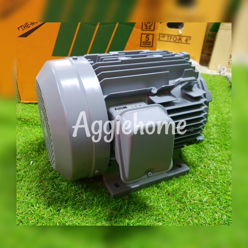 HITACHI มอเตอร์ไฟฟ้า 380V.รุ่น TFO-K 5HP 4P (5แรงม้า) IP44 3.7kW./ความเร็วรอบ 1400 รอบ/นาที ...