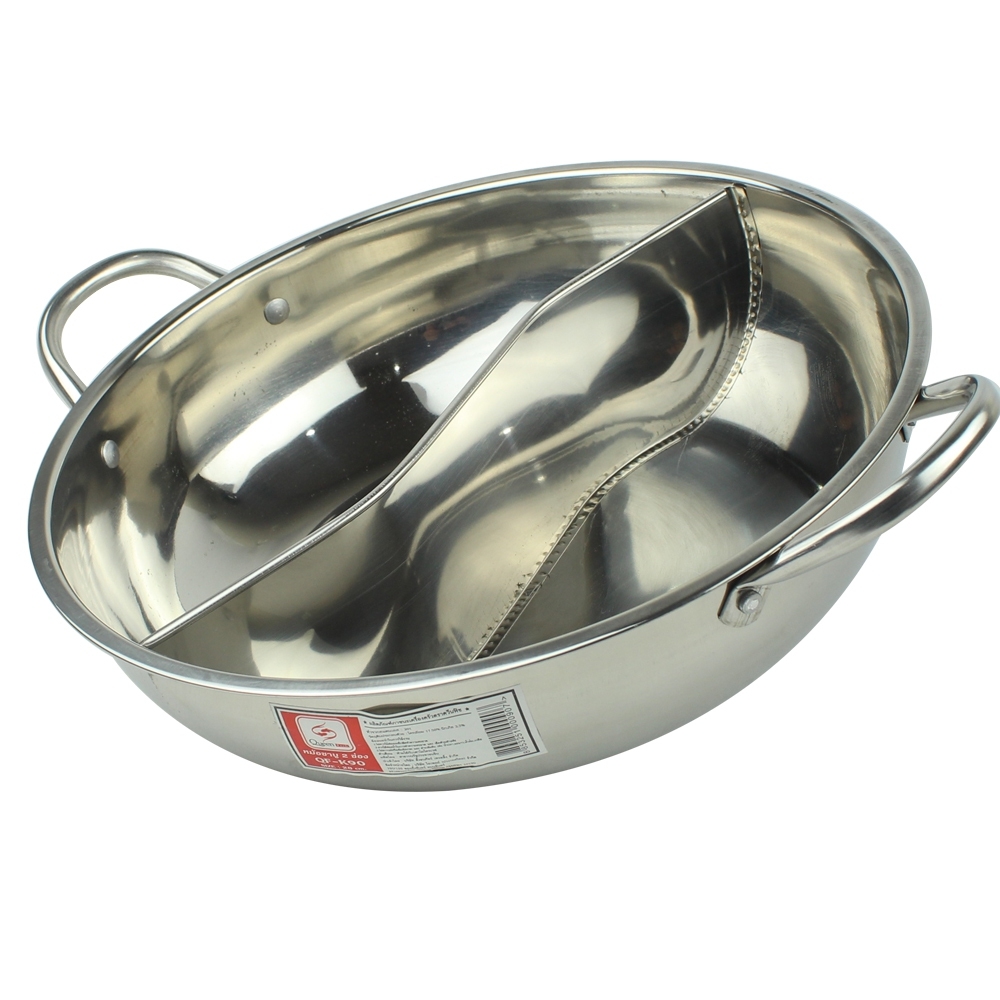 Telecorsa หม้อสุกกี้ หม้อชาบู 2 ช่อง ขนาด 28ซม. รุ่น Hot-pot-2-Boiling-pot-stainless-steel-05h ...