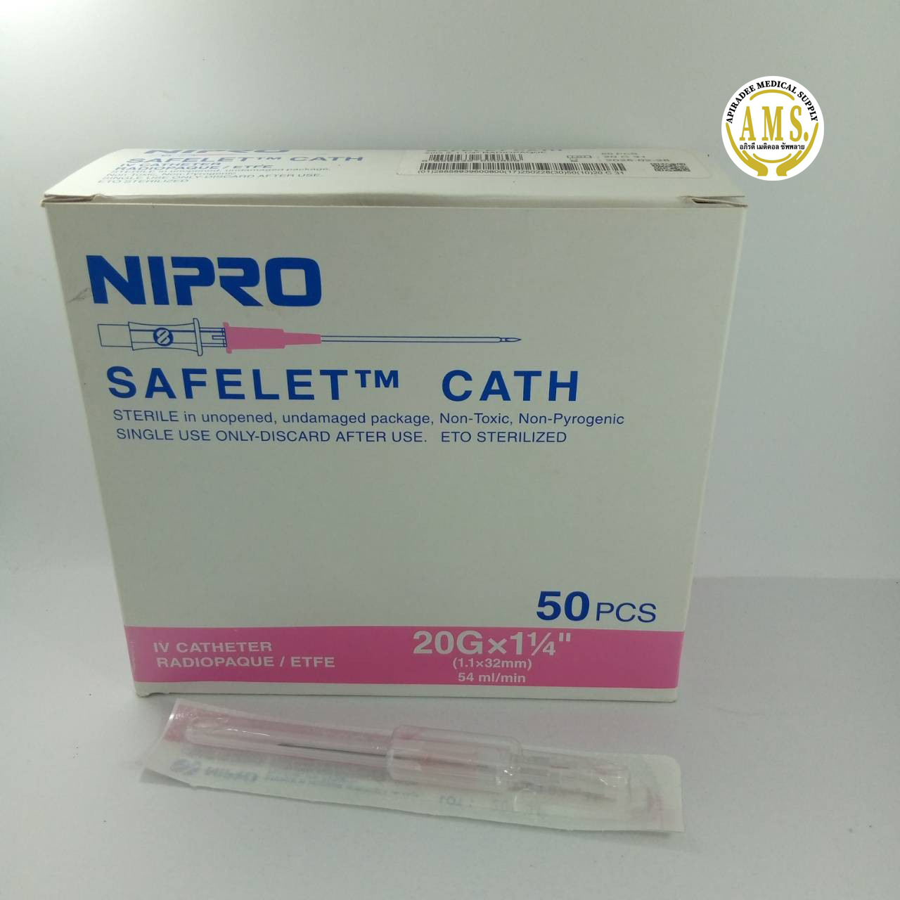 Nipro Safelet Cath เบอร์ 20G x1 14 นิ้ว (บรรจุ 5 ชิ้น) - AMS999 - ThaiPick