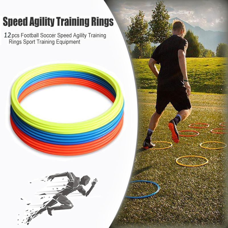 12 ชิ้นนวัตกรรม Speed Agility Ring อุปกรณ์ฝึกซ้อมฟุตบอล การฝึกอบรมแหวน ...