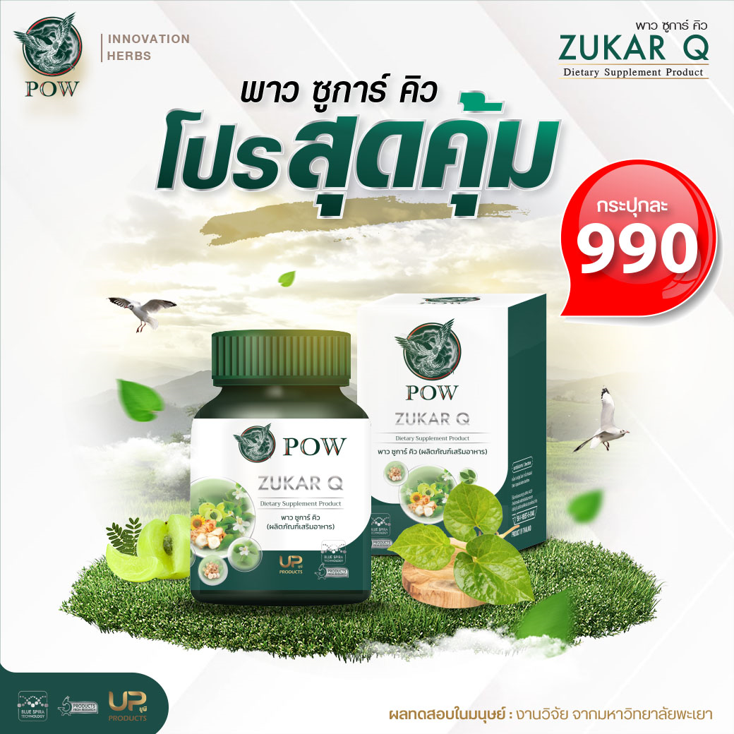 POW พาวชูการ์ คิว ผลิตภัณฑ์เสริมอาหารสมุนไพร ดูแลระดับไขมัน และน้ำตาลใน ...