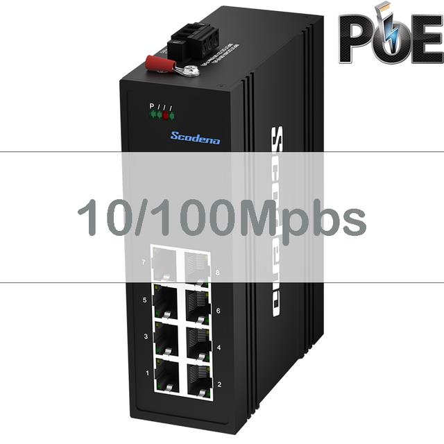 Industrial 8-Port 10/100/1000Mbps Ethernet Unmanaged DIN-Rail IP40 ...