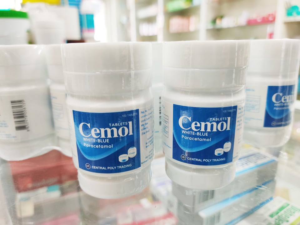 (2กระปุก) Cemol Paracetamol ซีมอล พาราเซตามอล เม็ดกลม ฟ้าขาว - Chafa ...