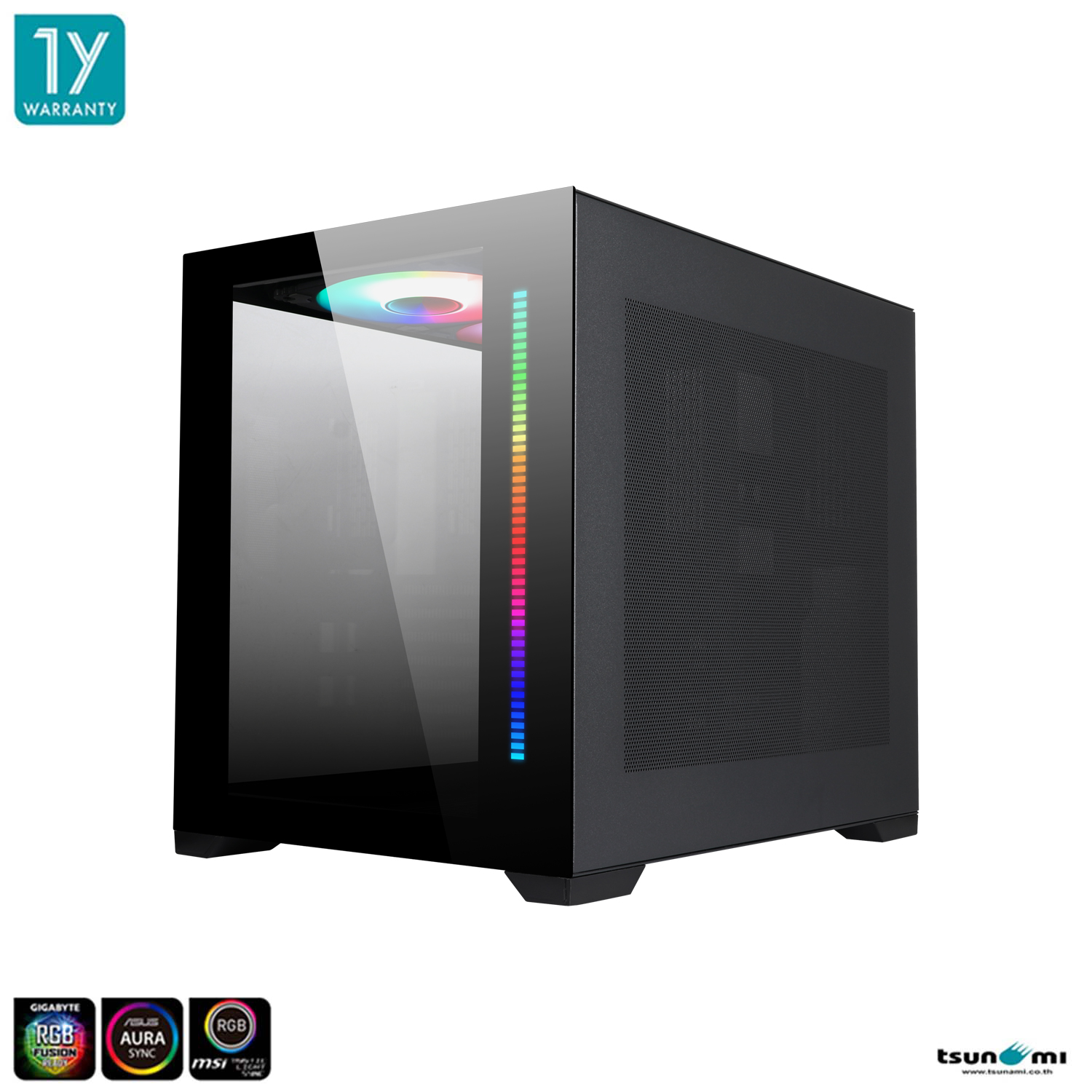เคสคอมพิวเตอร์ Tsunami Vision IV KK Panorama ARGB Tempered Glass ATX ...