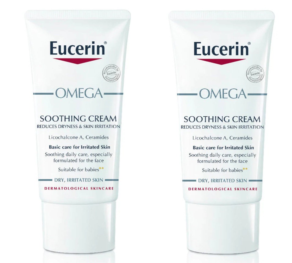 Eucerin Omega Soothing Cream ยูเซอรีน โอเมก้า ซูทติ้ง ครีม 50ml. (2หลอด ...