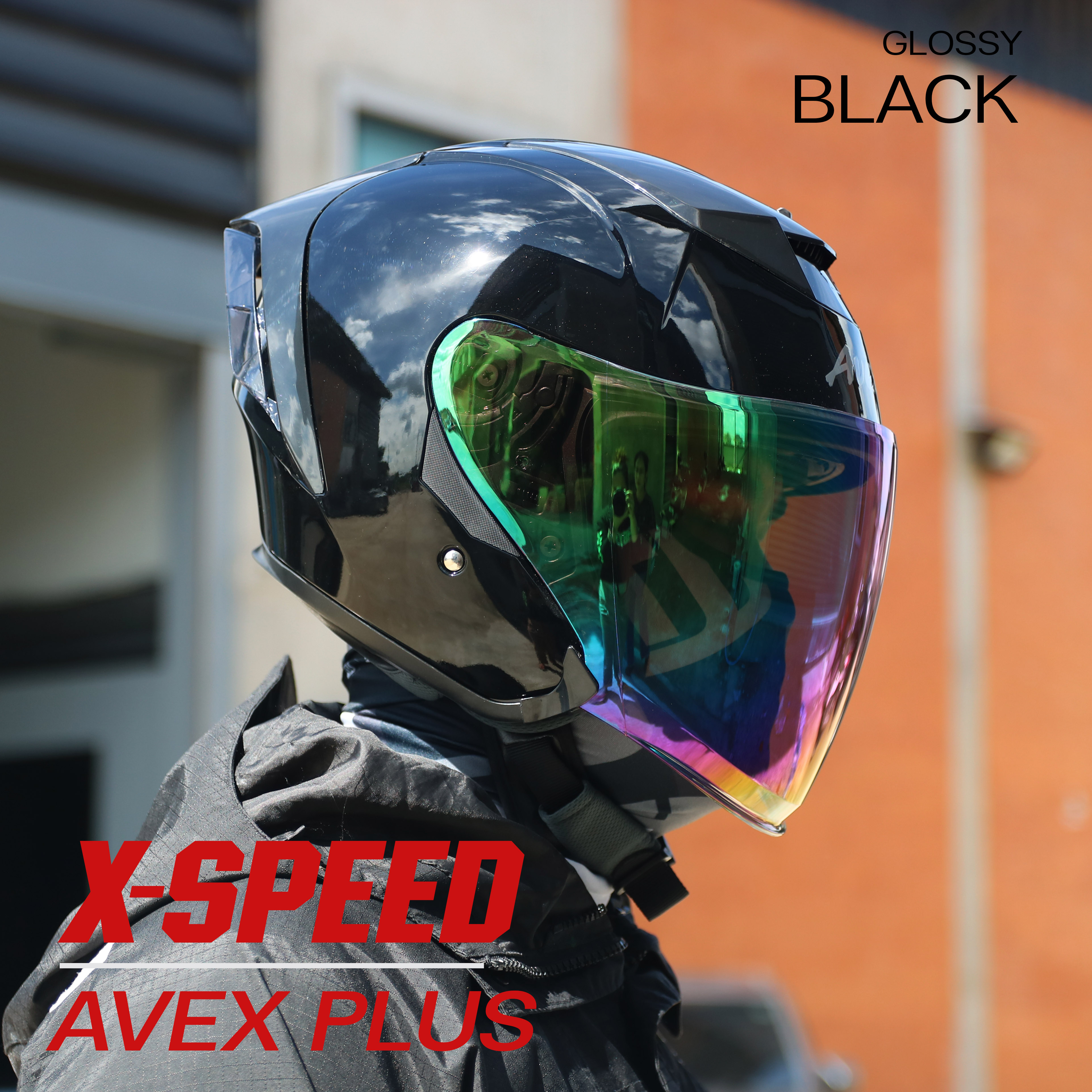 หมวกกันน็อค Avex X Speed หมวกเปิดหน้า น้ำหนักเบา มีแว่นกันแดดในตัว
