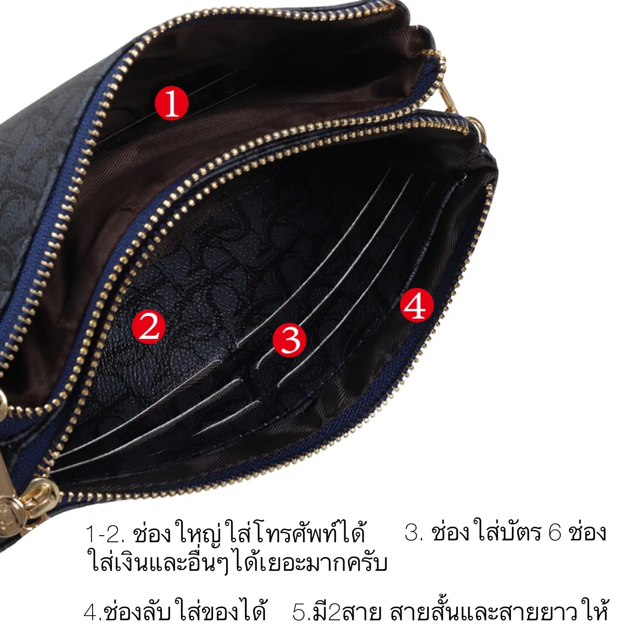 พร้อมส่ง กระเป๋าสะพายไหล่/สะพายข้าง แฟชั่น ผู้หญิง STARCATE-S202 กระเป๋าสตางค์ใบยาว หนังPU ช่อง ...