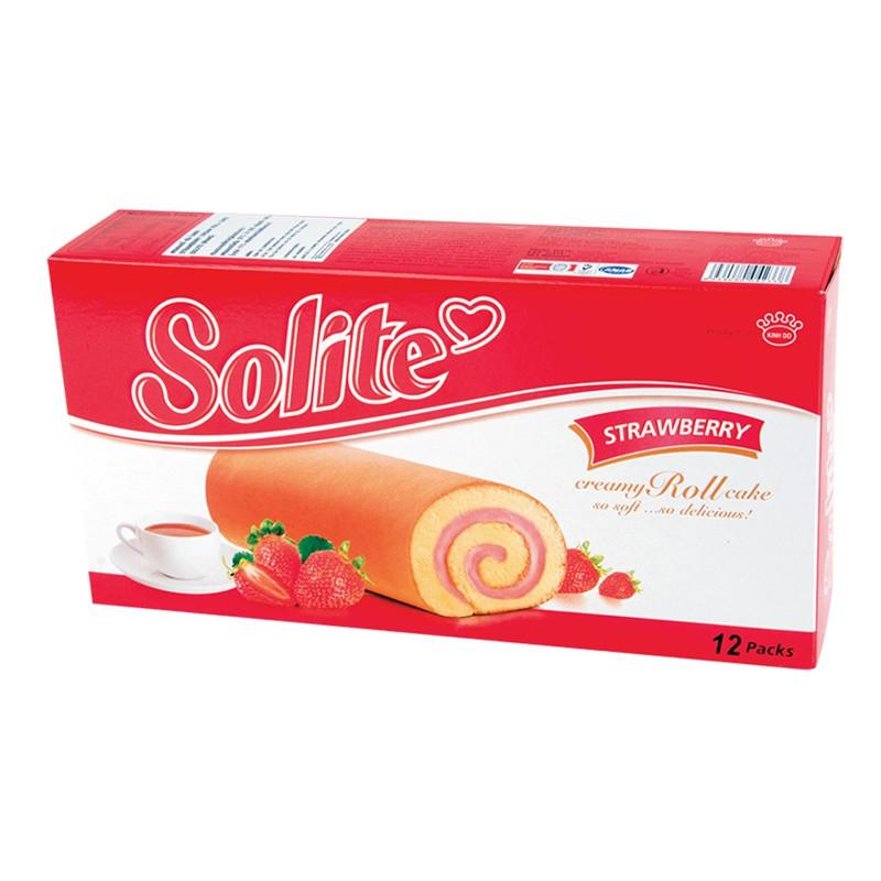 Solite โซไลท์ ครีมมี่สวิสโรลเค้ก ขนาด 20กรัม/ชิ้น กล่องละ12ชิ้น Creamy ...