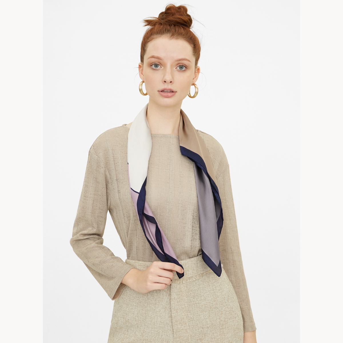 Pomelo Color Block Hair Scarf ผ้าพันคอ ผู้หญิง - Pomelo - ThaiPick