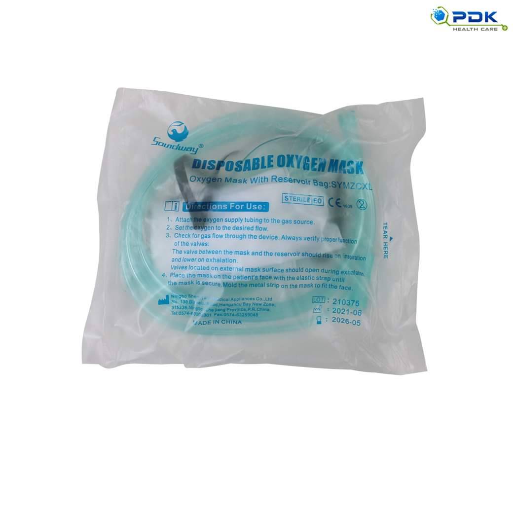 หน้ากากให้ออกซิเจน หน้ากากออกซิเจนพร้อมถุงลม Soundwdy พร้อมมีถุงลมสำรอง ...