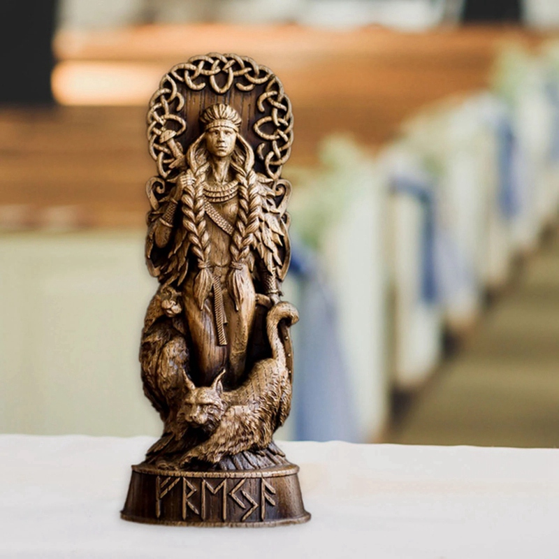 Freyja Statue Freya Norse Gods Carving Altar Heathen Asatru Viking God ...