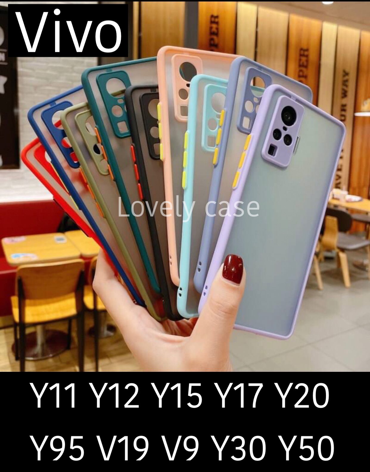 เคสขอบสีกันกล้อง VIVO V20 V20pro V19 Y20 Y30 Y50 Y11 Y12 Y15 Y17 - Happy cases - ThaiPick