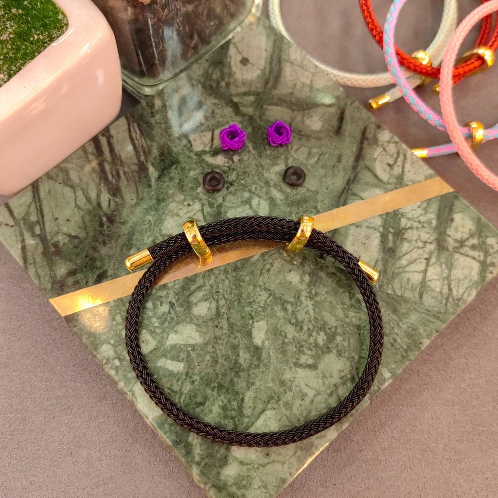 กำไลสลิง DIY ชุดอะไหล่กำไลข้อมือร้อยปี่เซียะ สาย 3 มิล ฟรีไซส์ ปรับขนาด ...