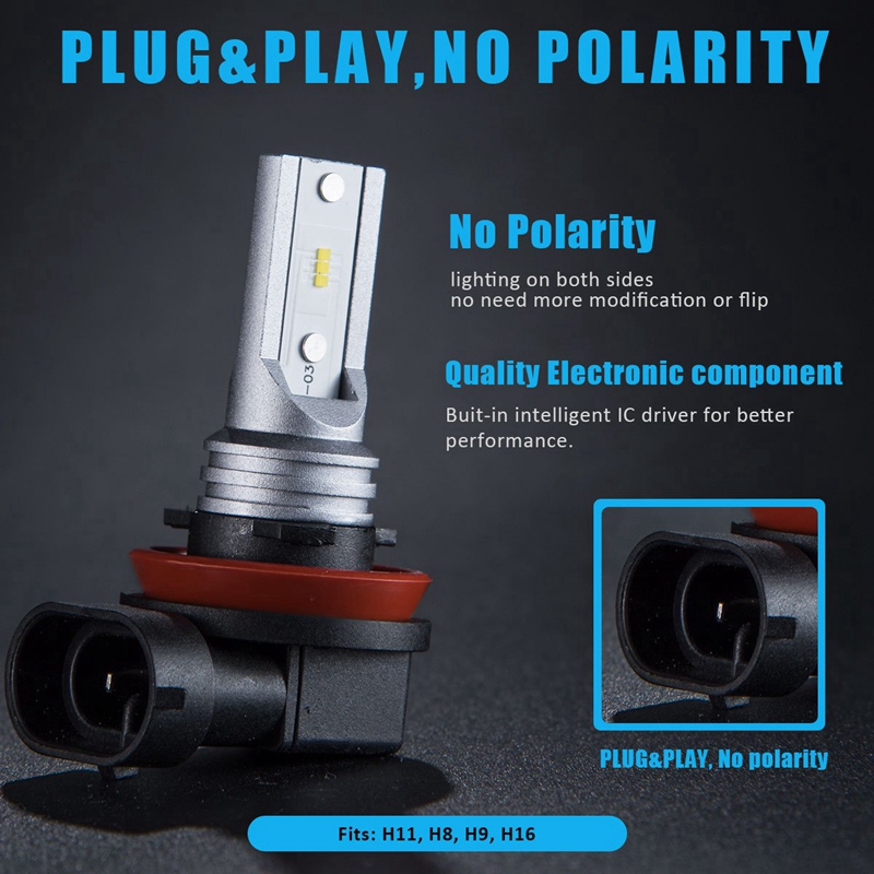 Led Fog Light Bulb, H16 Led Fog Lamp High Power Csp-Y11, Cool White ...