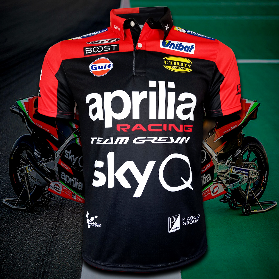 เสื้อโปโล โมโตจีพี Polo MotoGP เสื้อทีม Aprilia Racing Team Gresini ...