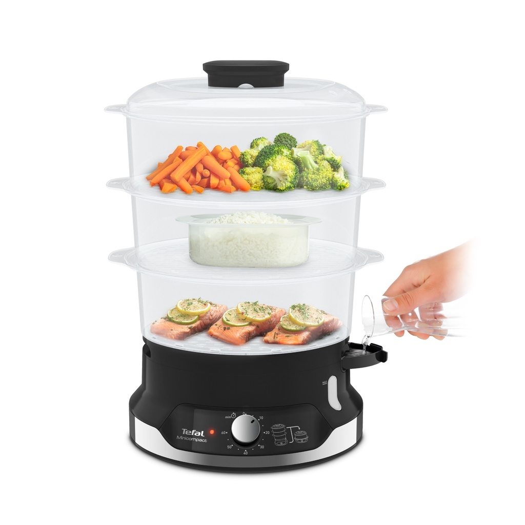 Tefal ทีฟาล์ว หม้อนึ่งไฟฟ้า ULTRACOMPACT 3 BOWLS STEAMER ขนาดความจุ 9 ...