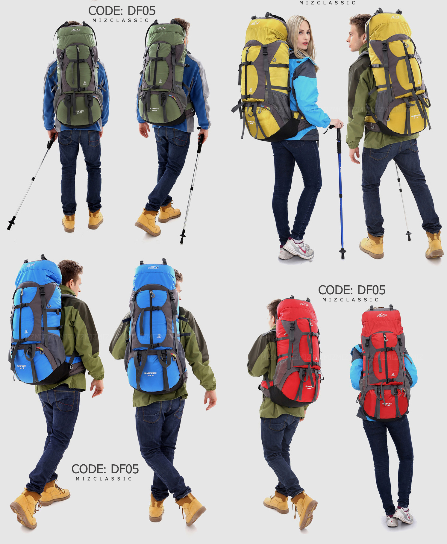 DF05 ขนาด 5510 L (เสริมโครง) รับน้ำหนัก ทนทาน คุณภาพเกรดพรีเมี่ยม เดินทางไกล เป้สะพายหลังขนาด ...