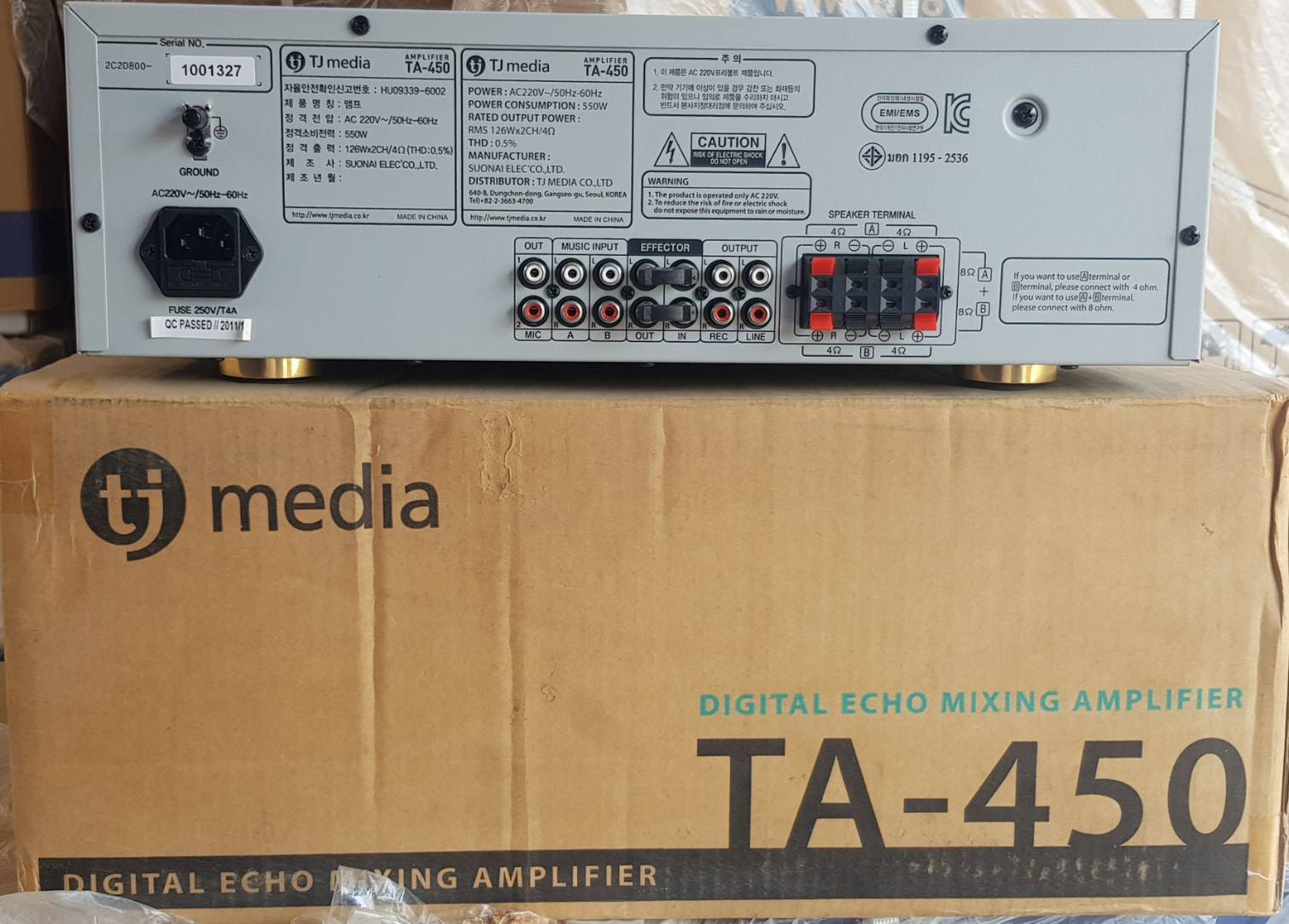 TJ media TA-450 แอมป์ขยายเสียง 126W RMS x 2Ch ราคาถูก วัสดุข้างในดีมาก ...