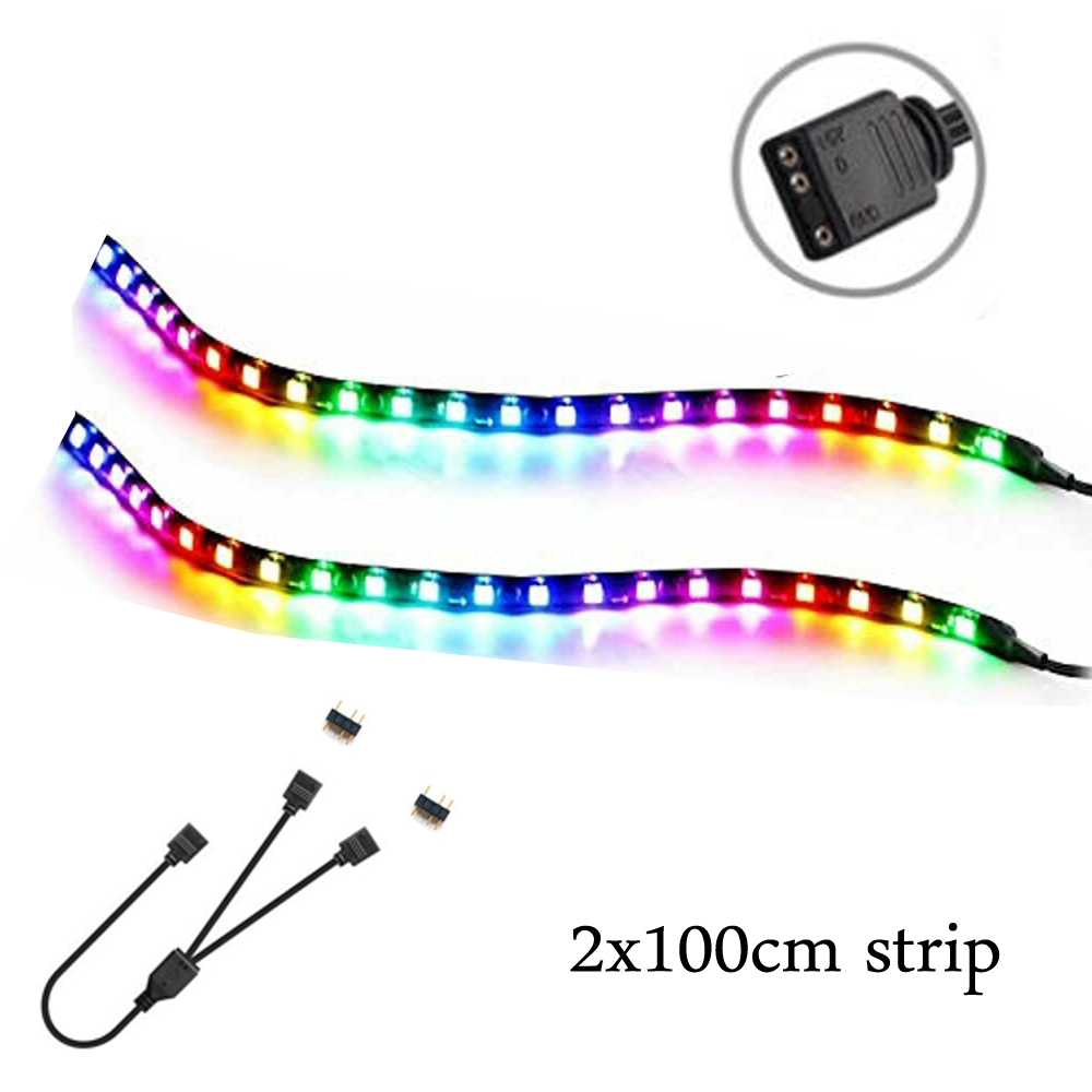 WS2812b RGB LED Strip 5V 3 Pin addressable LED headers PC for ASUS AURA ...