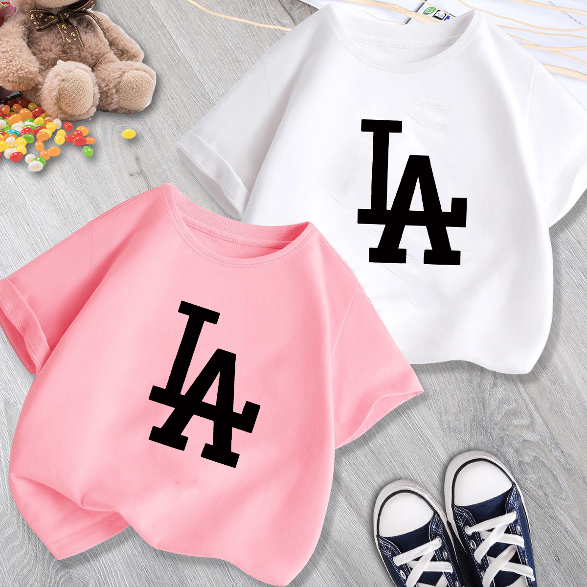 H411เสื้อผ้าเด็กผู้ชาย-เด็กผู้หญิง เสื้อยืด เสื้อคอกลม เสื้อแขนสั้น ...