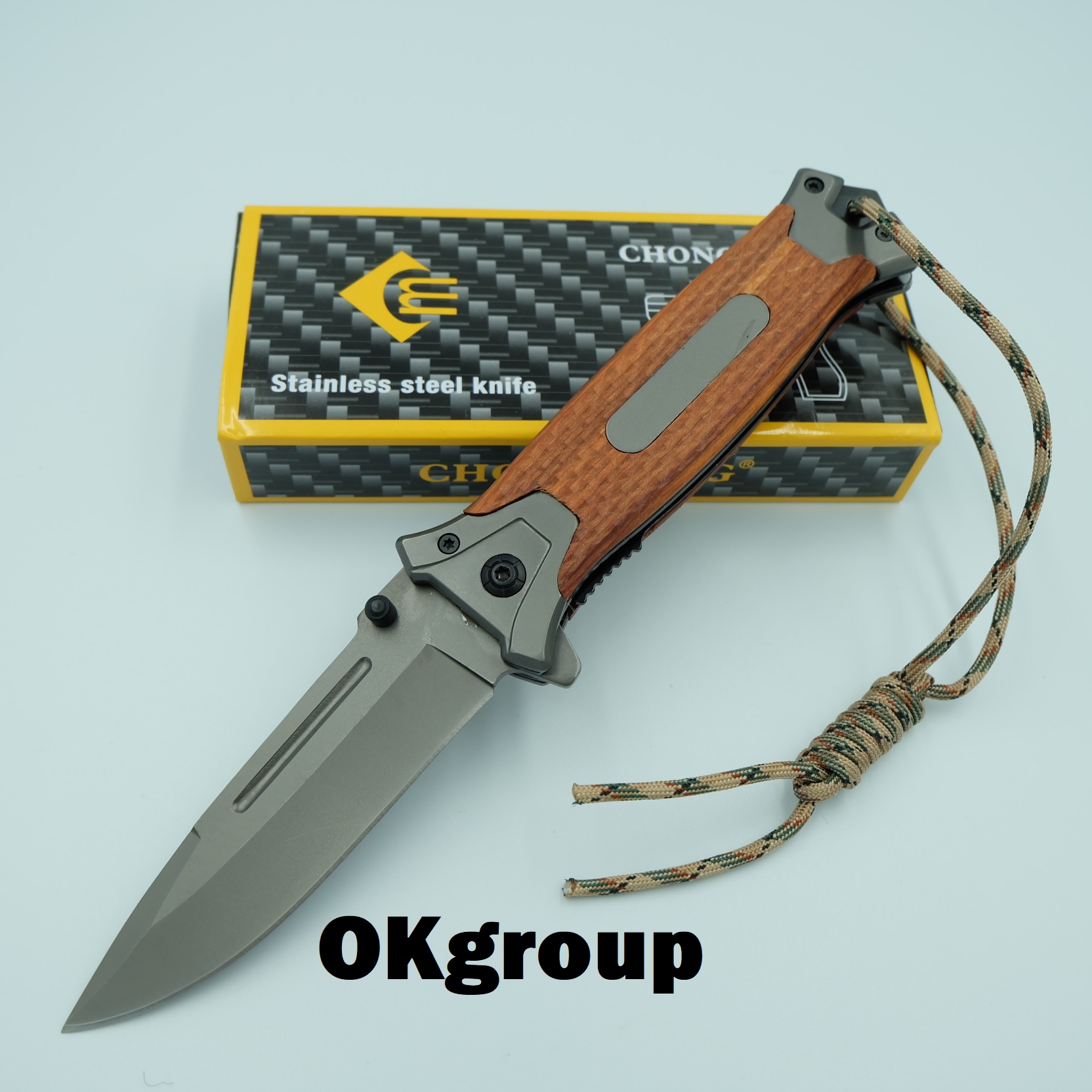 OKgroup CM008-NC Folding knife CHONGMING Knife มีดพับ มีดพกพา มีดพกเดิน ...