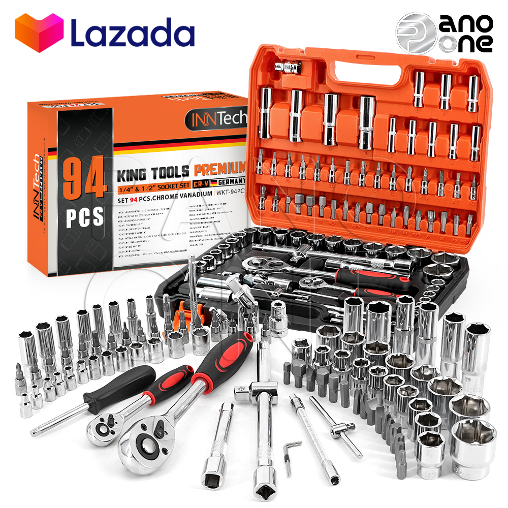 InnTech King Tools ชุดเครื่องมือ ประแจ ชุดบล็อก 94 ชิ้น ขนาด 1/4 นิ้ว ...