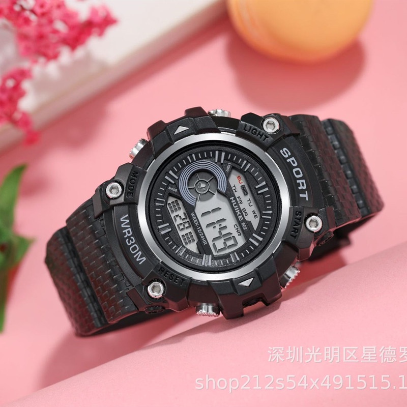 นาฬิกาดิจิตอล นาฬิกาข้อมือผู้หญิงและผู้ชาย นาฬิกาดิจิตอล ระบบไฟ LED ...