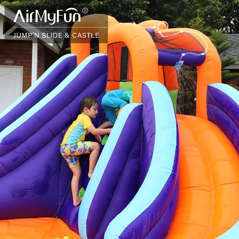 Double slide inflatable castle indoor playground inflatable slide ...