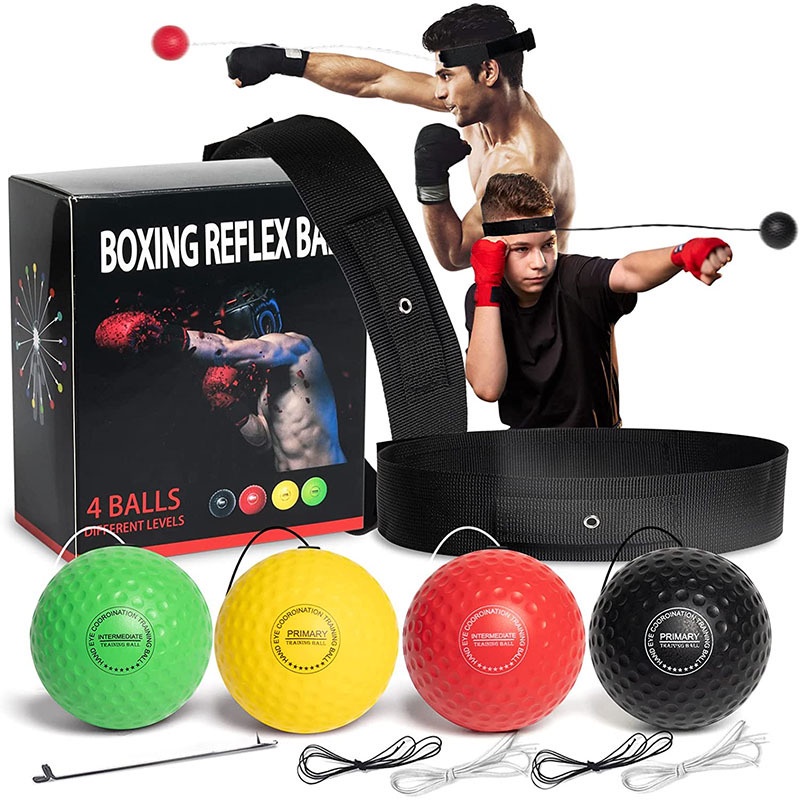 สายคาดศีรษะ พร้อมลูกบอล หัวมวย Reflex Speed Ball อุปกรณ์ฝึกชกมวย ball ...