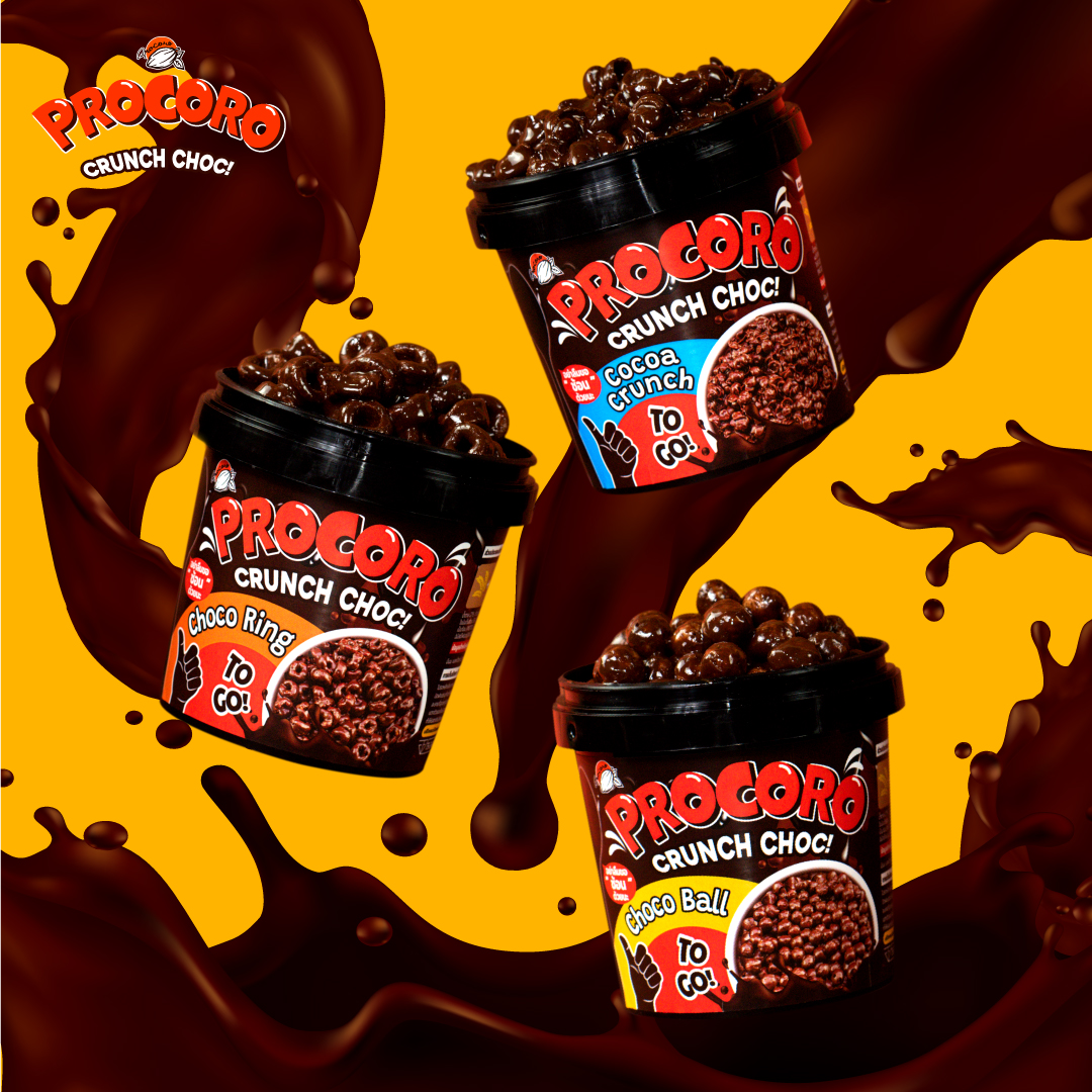Procoro Crunch Choc Cocoa Crunch โกโก้ครั้นช์ (ขนมอบกรอบ ราดช็อกโกแลต ...