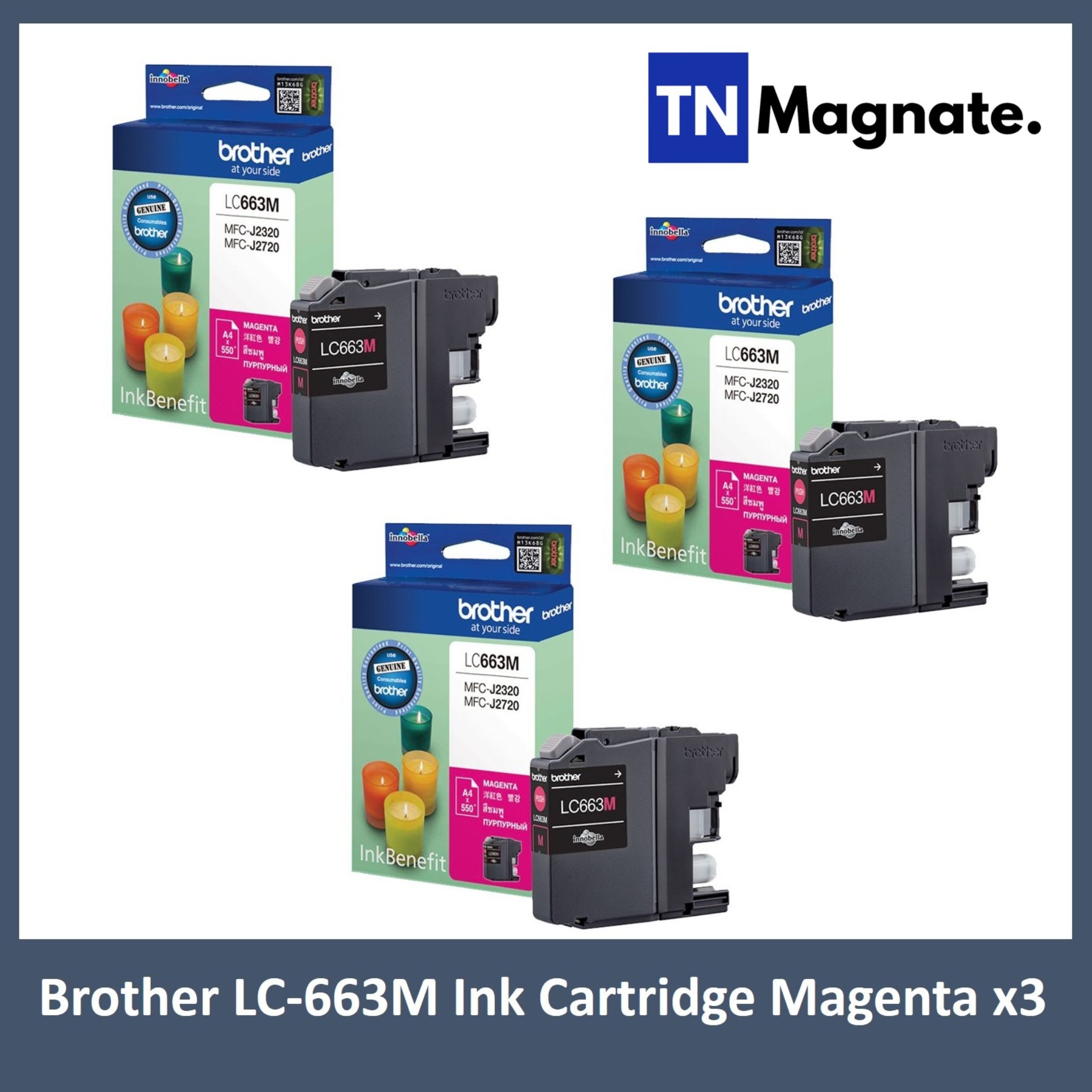 [หมึกพิมพ์] Brother LC 663 M Ink Cartridge สีม่วงแดง - 3 กล่อง - TNM ...