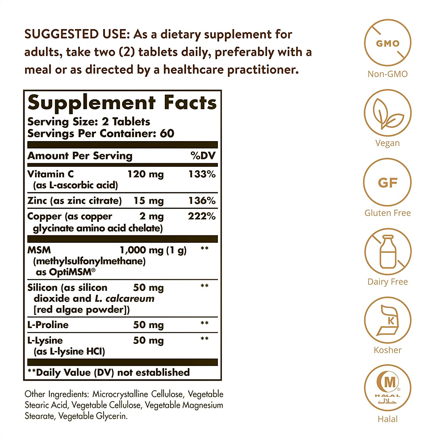 วิตามินรวม สำหรับผิว เล็บและผม Skin Nails Hair Advanced MSM Formula 120 ...