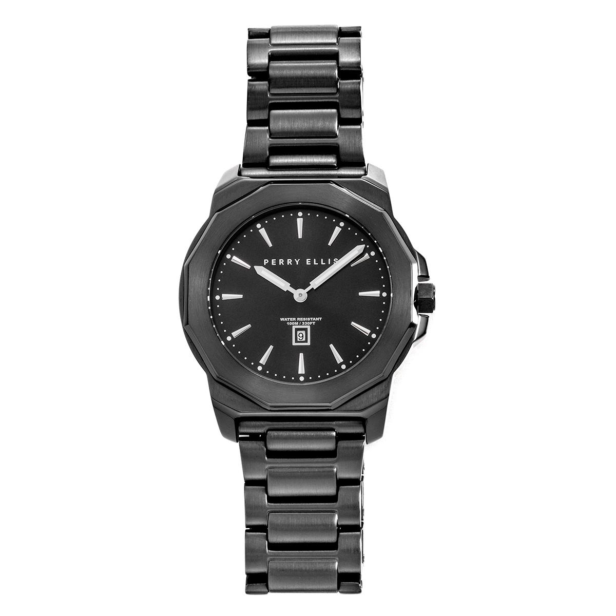 Perry Ellis Decagon Unisex 42mm Quartz Stainless Steel Watch 08007-02 ...