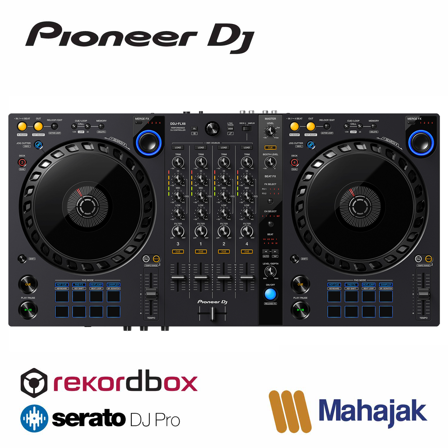 Pioneer DJ DDJ-FLX6 4-channel DJ controller for rekordbox and Serato DJ Pro - ผ่อนชำระ 0% By AV ...