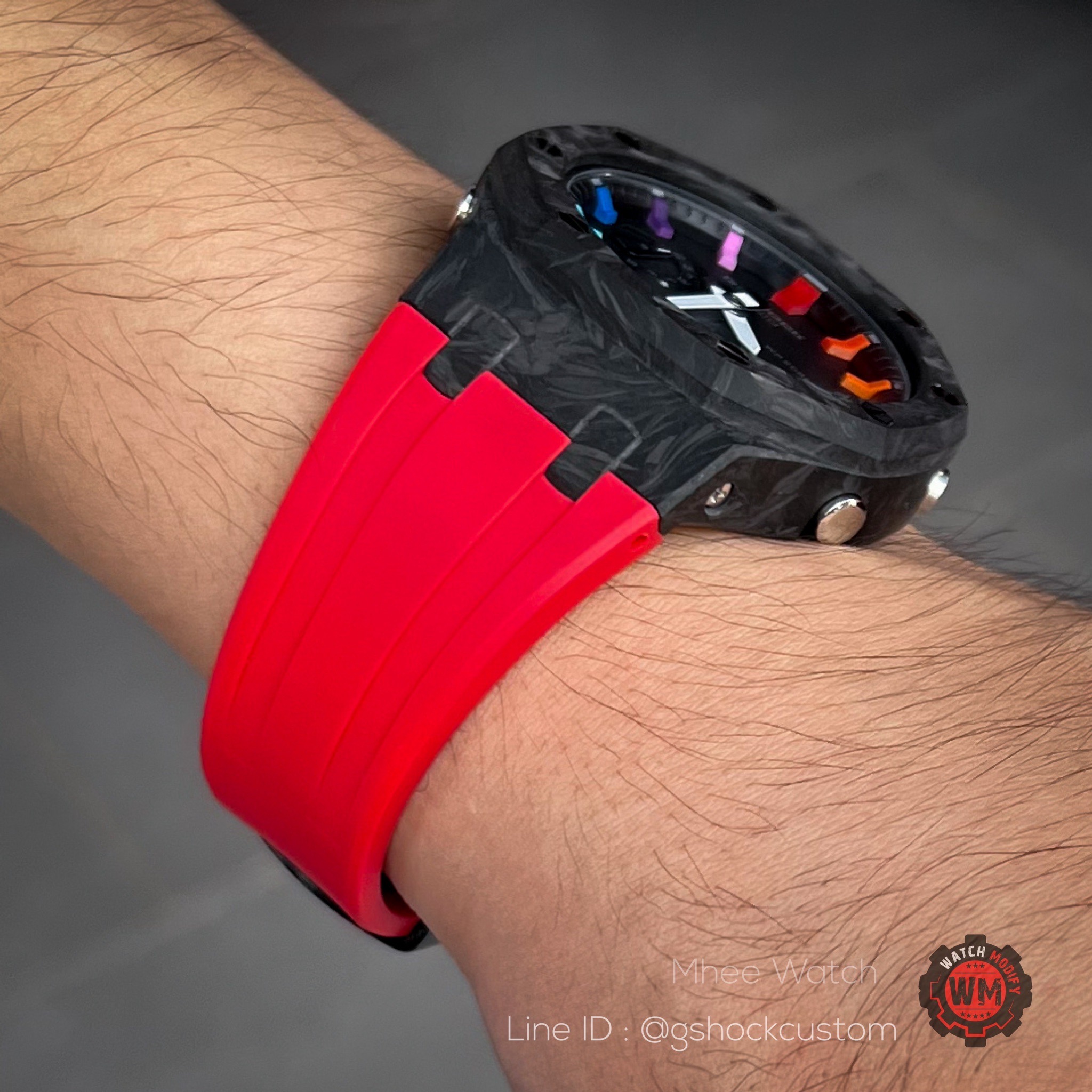 G-Shock Casioak Special Case Carbon Fiber with Rainbow Hour Markers Red ...