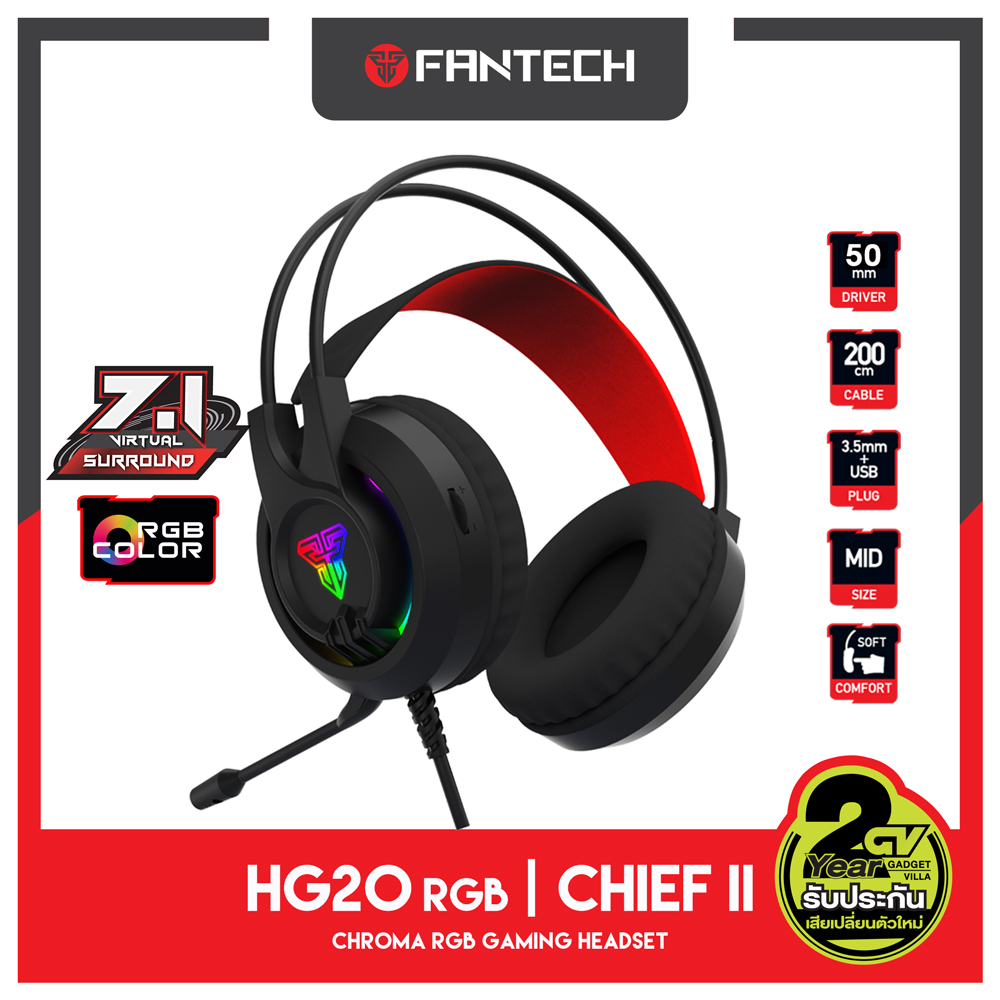 FANTECH รุ่น HG20 RGB CHIEF II Chroma RGB Headset for Gaming ระบบ ...