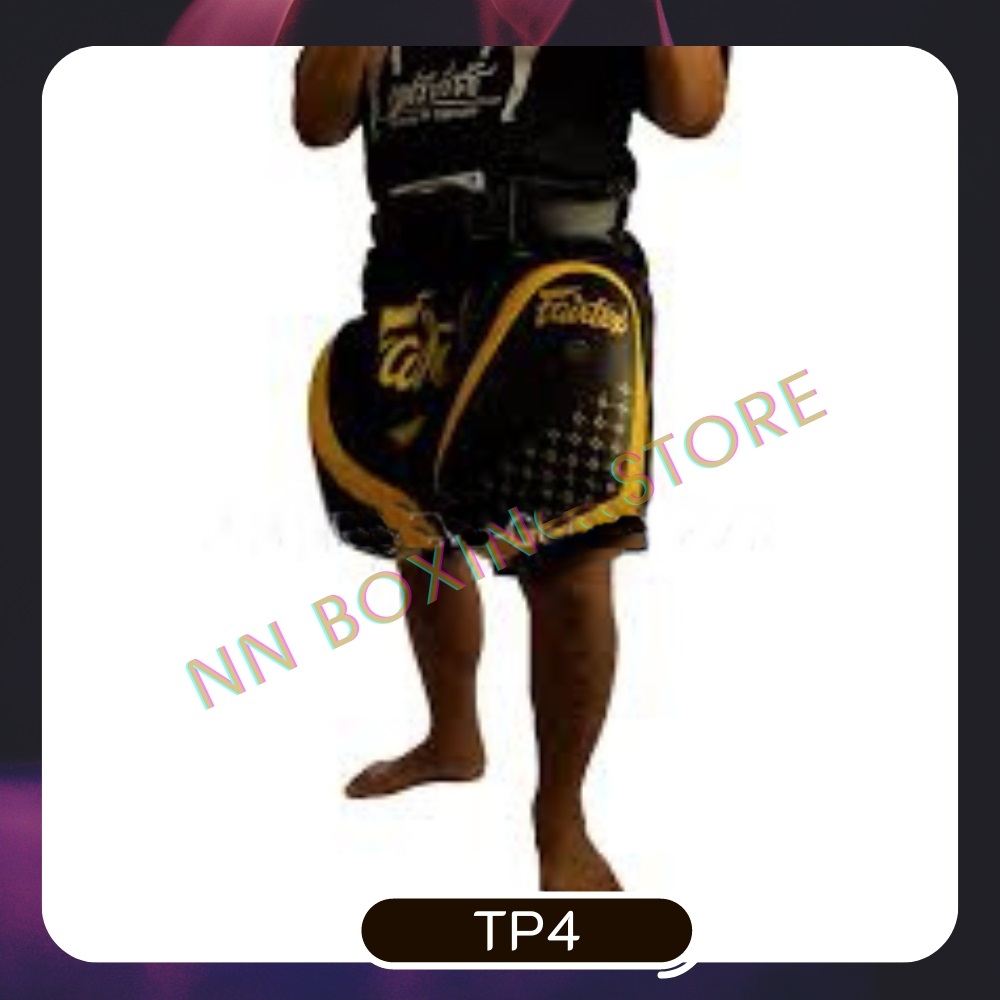 Fairtex Thigh Pad Protector TP4 Black -yellow Muay Thai Boxing MMA K1 ...