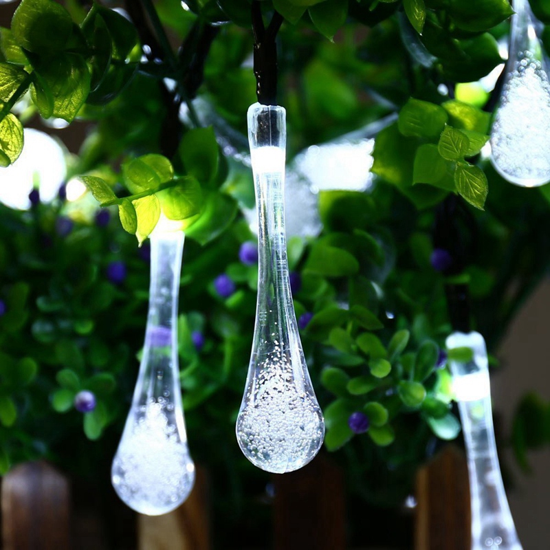 Solar Light String Outdoor Waterproof Water Drop Fairy Lights ...